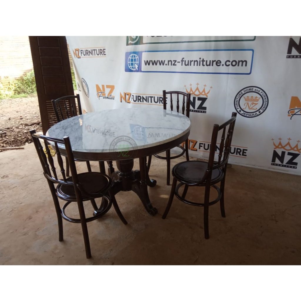 Meja makan marmer bundar | NZ Furniture Jepara