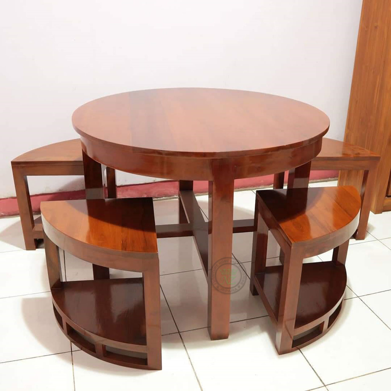 Jual Set Meja Makan Bulat Minimalis - NZ Furniture