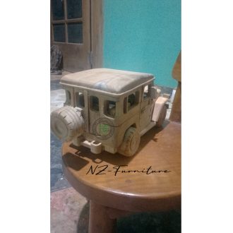 Handmade Miniatur Mobil Jeep FJ40 Kayu Jati